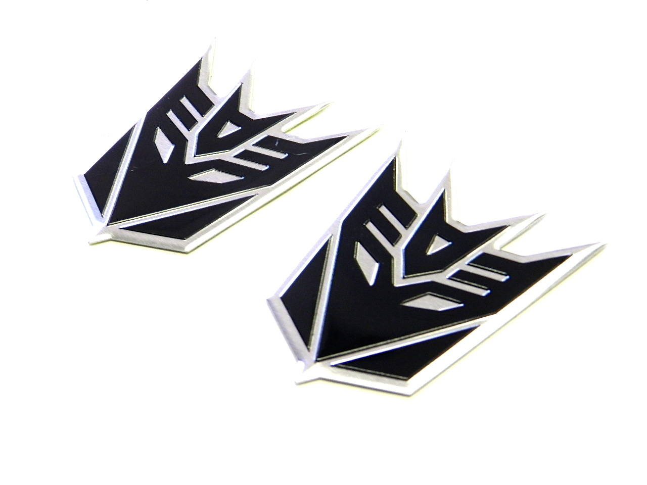 Transformers Decepticon Aluminum Badges Emblems - Black | Size LARGE | x2