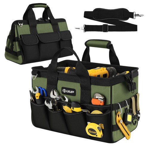 Heavy Duty Tool Bag 15-Inch, 16-Pocket Portable Empty Tool Box ...