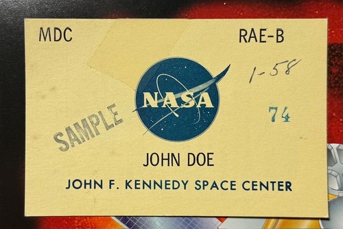 APOLLO ERA 1973 OBSCURE MDC RAE-B JOHN DOE SAMPLE AUTHORIZATION BADGE ...