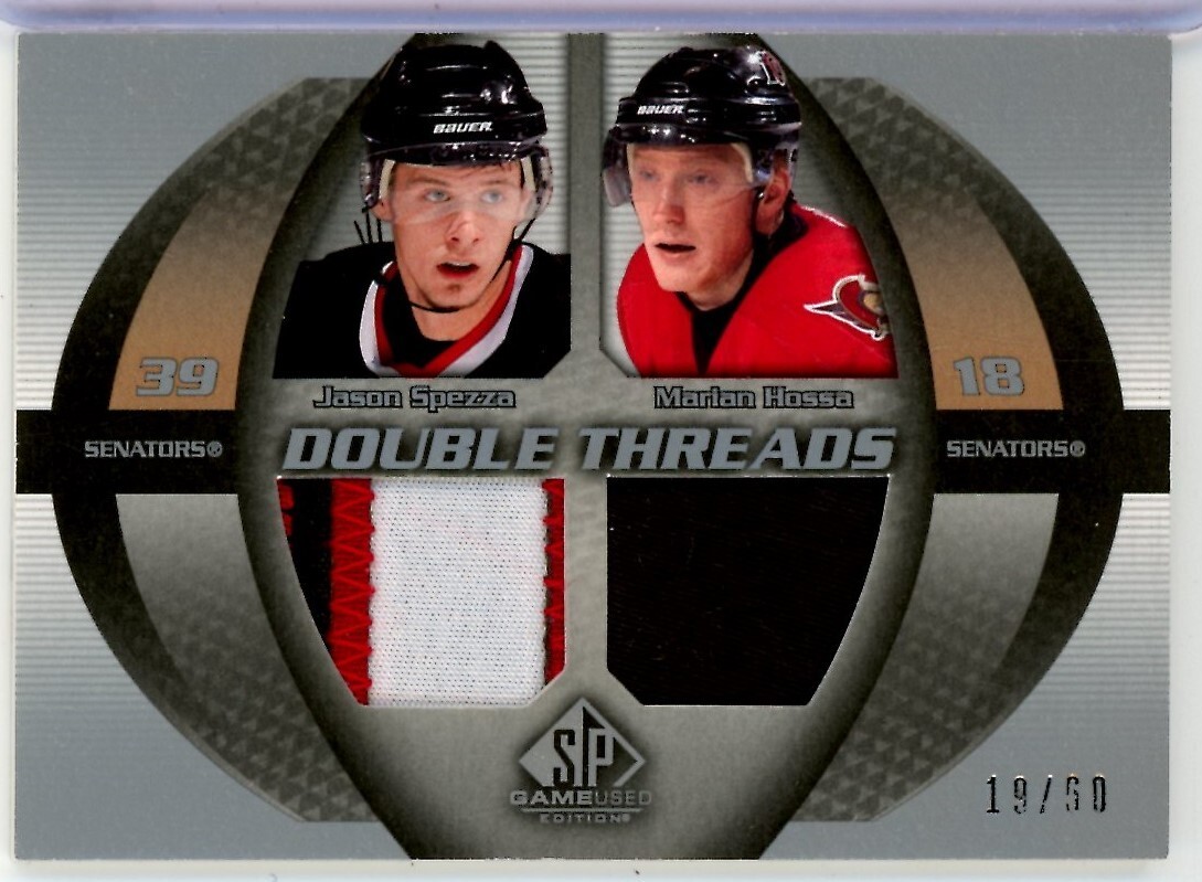 2003-04 SP Game Used Double Threads Jason Spezza Marian Hossa PATCH /60 ...