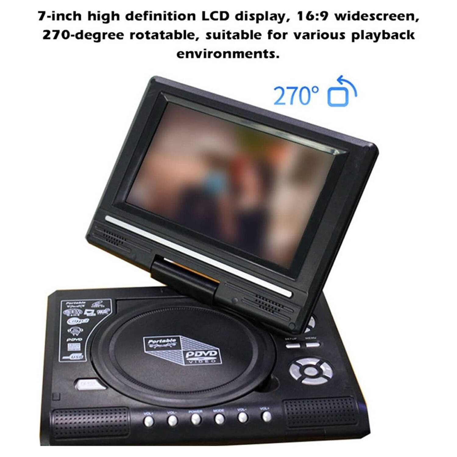 Tragbar DVD Player Drehbar Bildschirm Video Player Auto Monitor ...