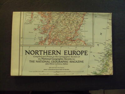 National Geographic Map Of Northern Europe Aug 1954 ID:90569 | eBay