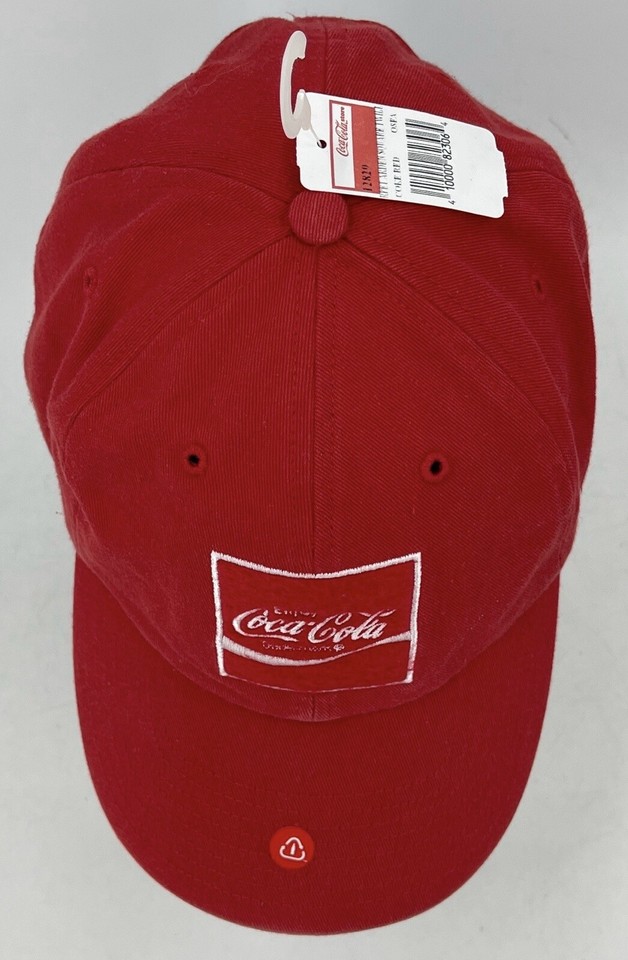 Coca-Cola Hat Red Twill w/ Red “Fuzzy” Logo Baseball Cap Adjustable ...