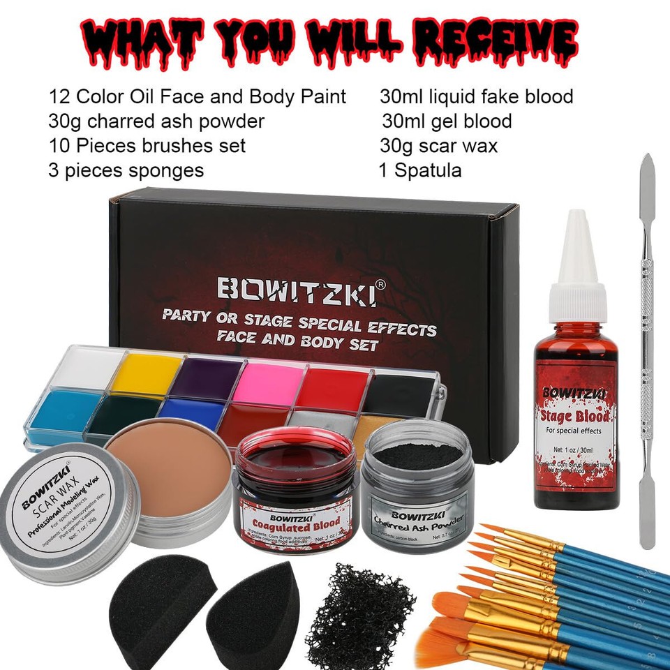 SFX Makeup Kit Special Effects Makeup Kit Halloween Theatrical Set Scar ...