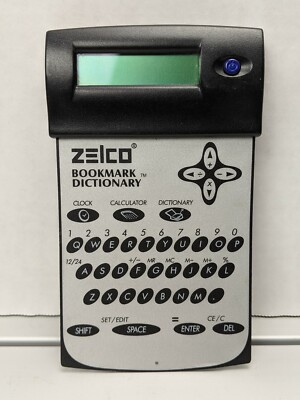 Zelco Bookmark Dictionary Calculator Alarm Clock Model 90082 Reading ...