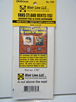 Blair Line 1707 HO N Scale Fans & Vents 15 per Package | eBay