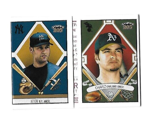 2003 Topps 205 DEREK JETER / ERIC CHAVEZ Triple Folder Polar Bear #TF47 ...