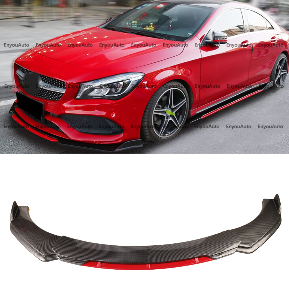 For Mercedes-Benz C200 C300 Front Bumper Lip Spoiler Splitter Carbon ...