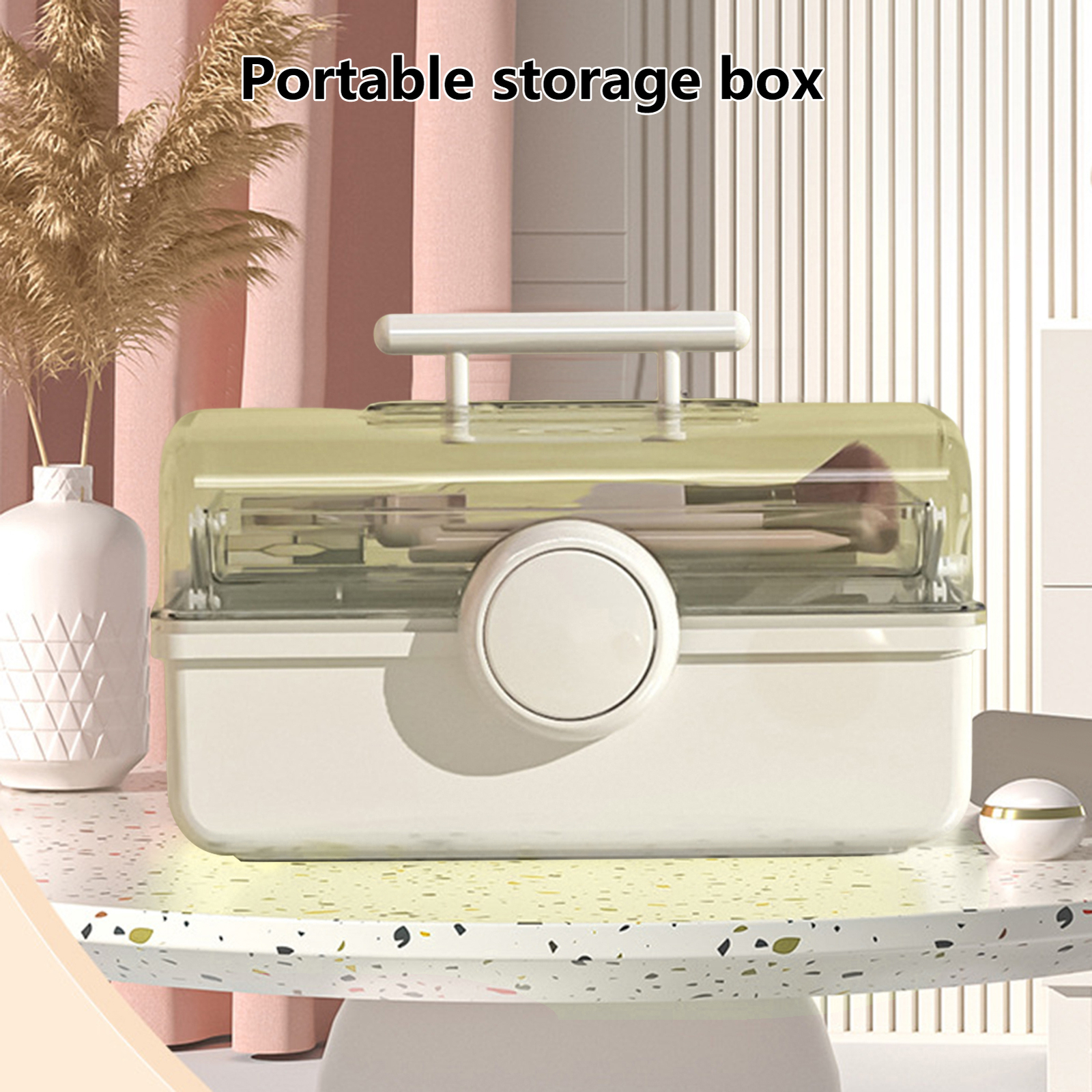 Tablet Storage Case Transparent Lid Moisture-proof First Aid Container ...
