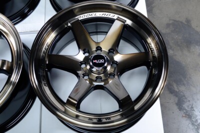 15x7 Black Bronze Wheels Rims 4 Lugs Honda Civic Accord Cooper Mirage ...