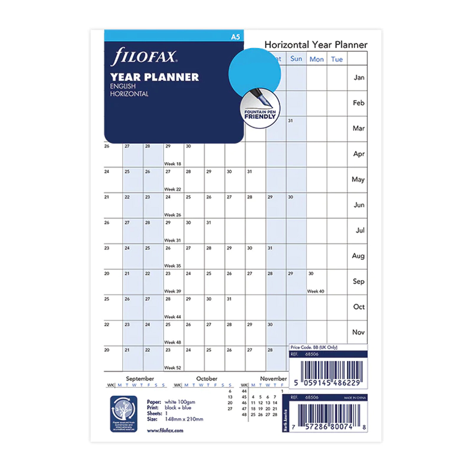 Filofax A5 Refill 2025 or 26 Organiser Inserts Refills planners FULL ...