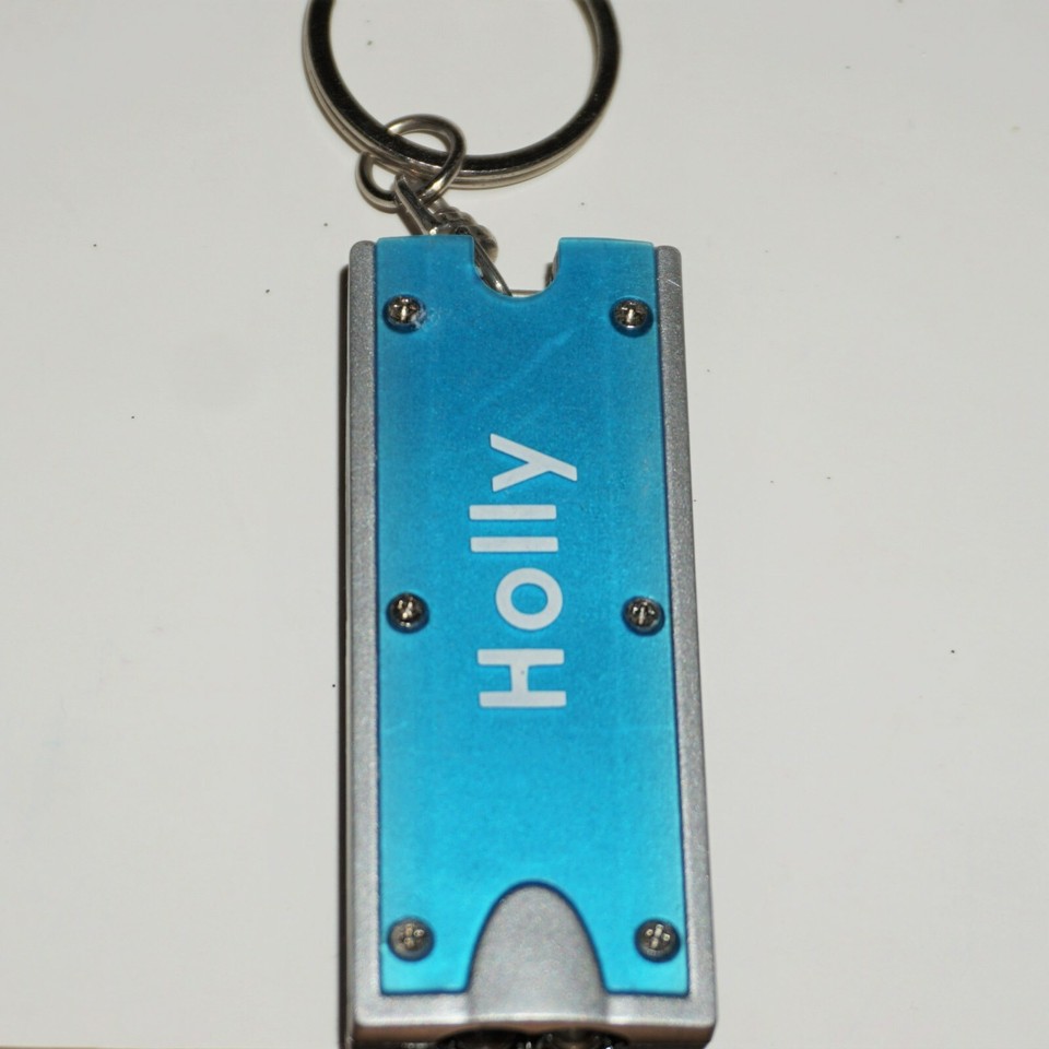 Personalized Keychain Light Up Key Ring Choose Name Colorful Mini Flash ...
