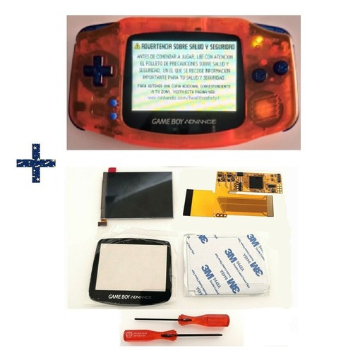 Pre- cut Clear orange shell+Clear blue button IPS Screen backlight mod ...