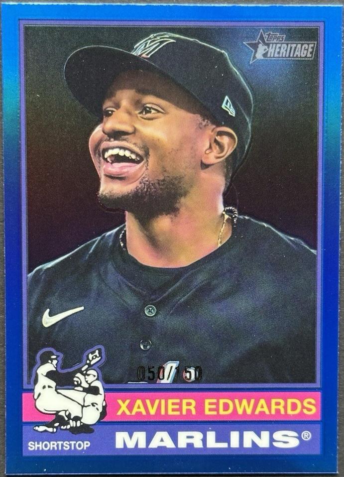2025 Topps Heritage - Xavier Edwards #368 Chrome Blue Border /150 for ...
