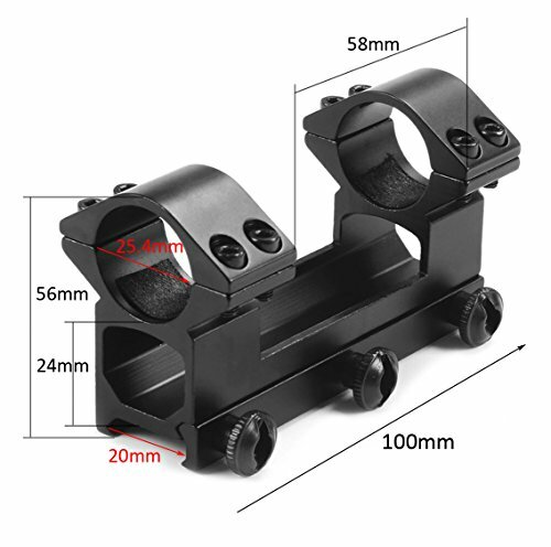 High Profile 1-Inch Weaver Rail Mount Rifle Scope Rings w/ 3 Clamping ...