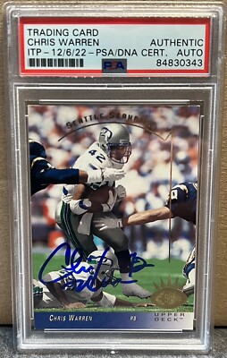 CHRIS WARREN 1993 Upper Deck SP Seattle Seahawks Signed Auto ...