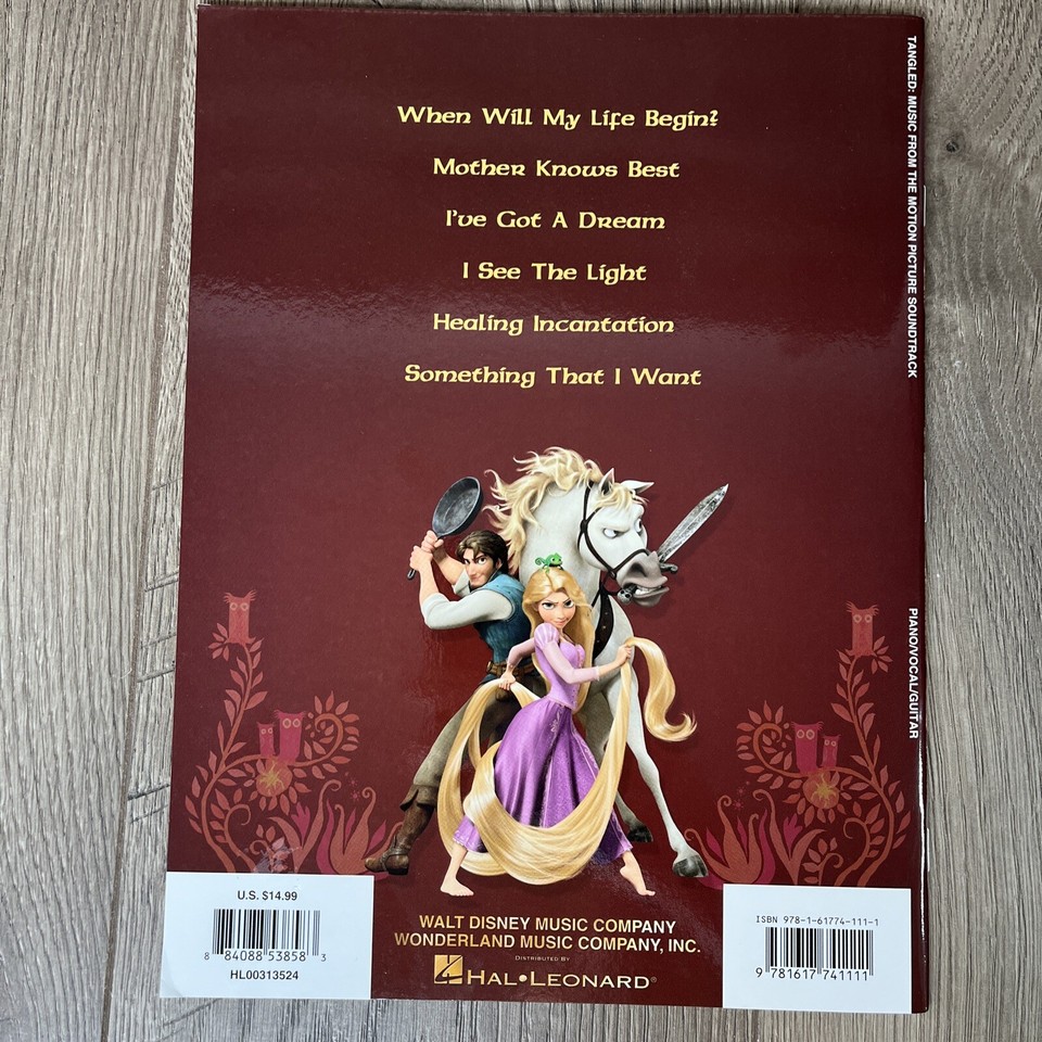 Tangled Sheet Music Movie Soundtrack Piano Vocal Guitar Songbook Hal ...
