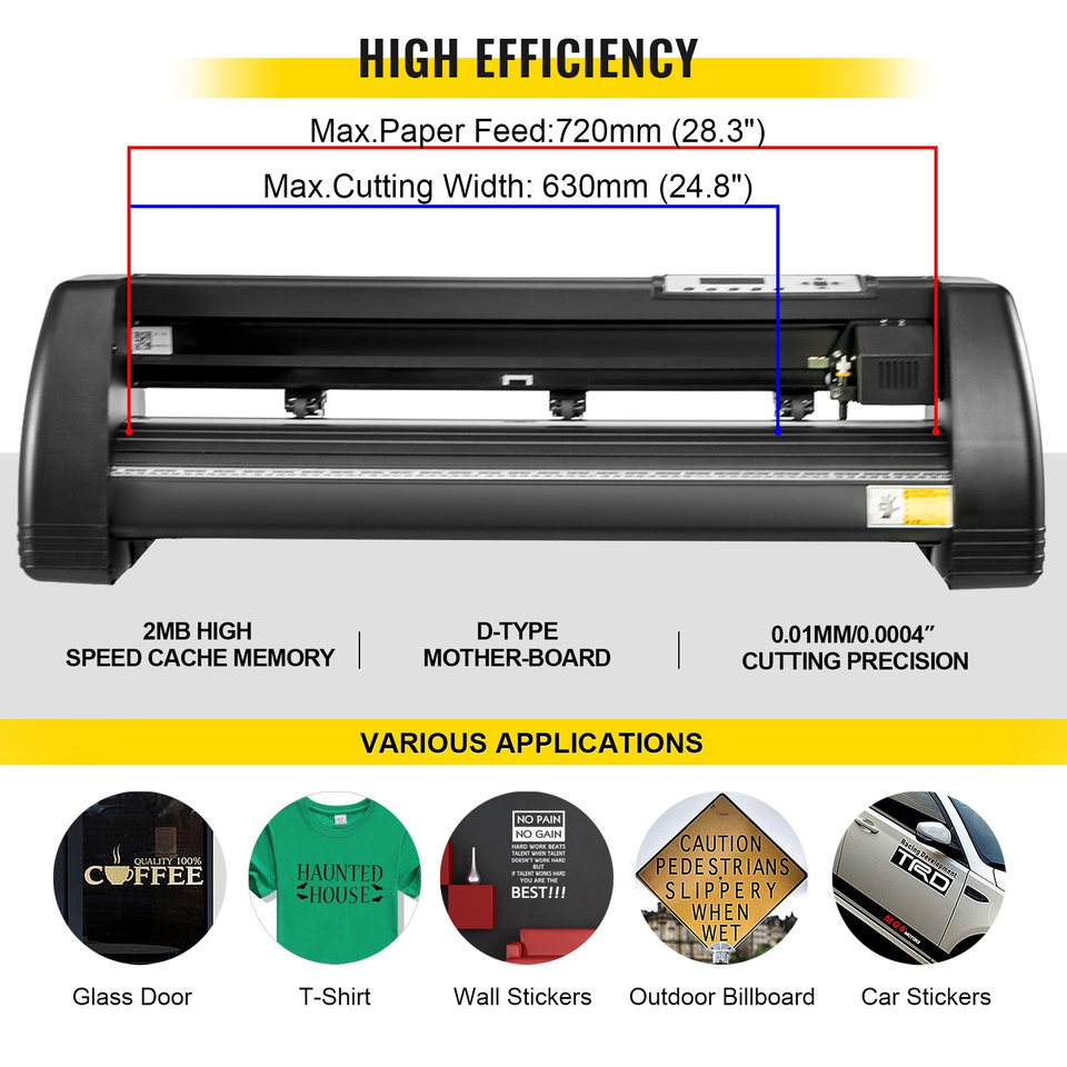 VEVOR 8 In 1 Heat Press Sublimation Machine & 28" Vinyl Cutter Cutting ...