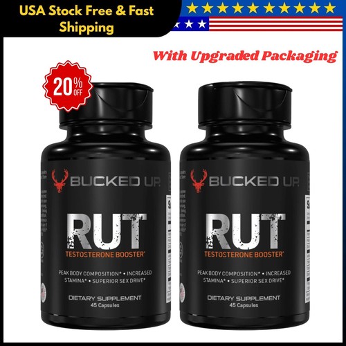 BUCKED UP RUT TESTOSTERONE BOOSTER 90 Capsules 30 Servings Hormone ...