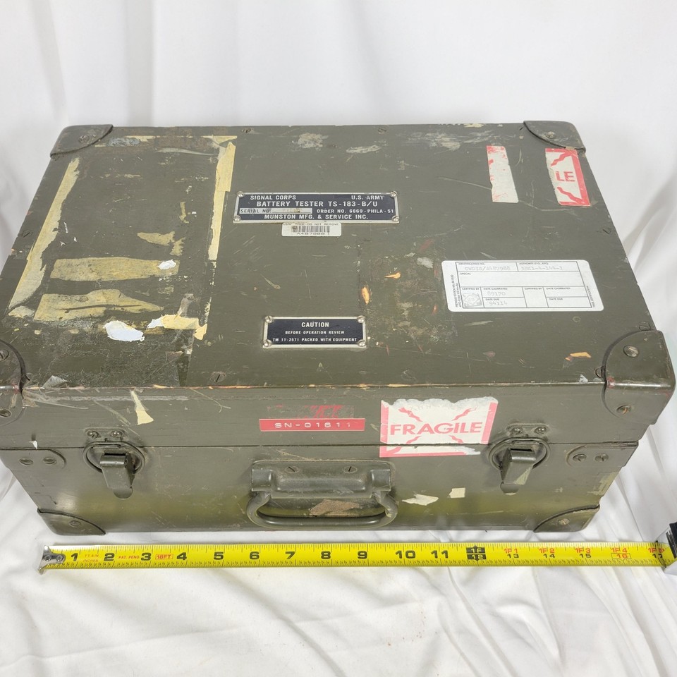 Vintage US Army Signal Corps Military Battery Tester Model TS-183-B/U ...