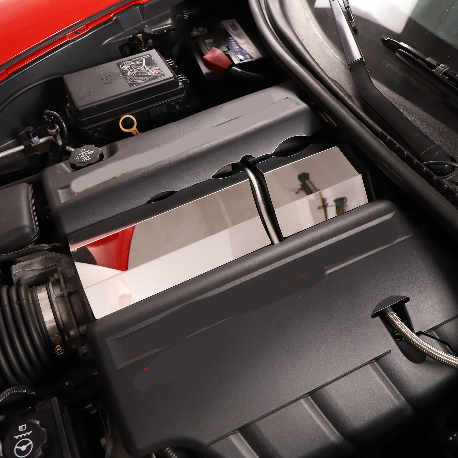 Silver Engine Bay INTAKE MANIFOLD PLENUM COVER Plate For corvette C6 ...