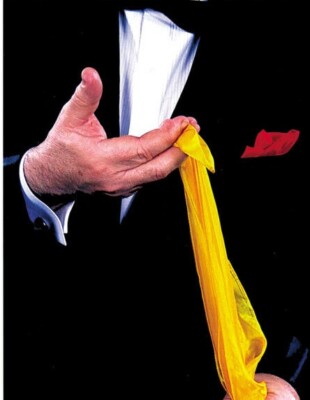 12" Inch YELLOW MAGIC SILK Handkerchief Magician Trick Hanky Production ...