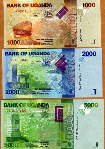 Uganda 1000+2000+5000 Shillings Banknote UNC. Uganda Shilling UGX 2021 ...