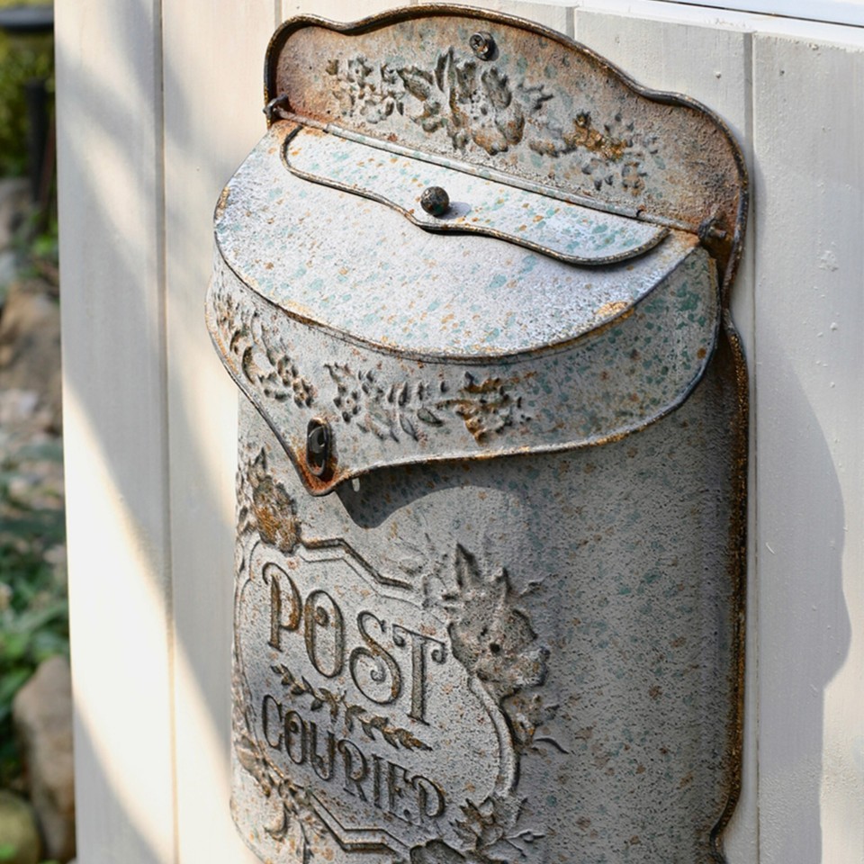Vintage Rustic Letter Box Post Box Wall Mounted Decorative Metal ...