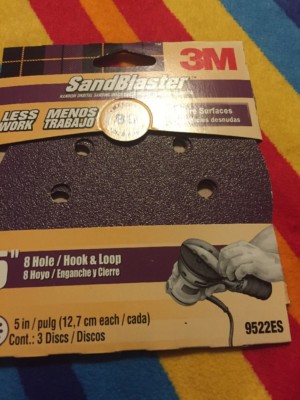 NEW 3M Sandblaster 3pk 5" 8 Hole 80Grit Sanding Disc 9522ES E2 | eBay