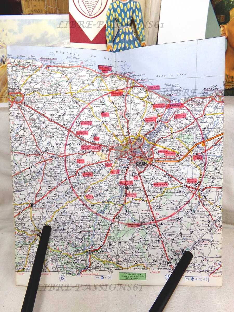CARTE ROUTIÈRE MICHELIN N°54, CHERBOURG, ROUEN, 1 cm = 2 Km | eBay