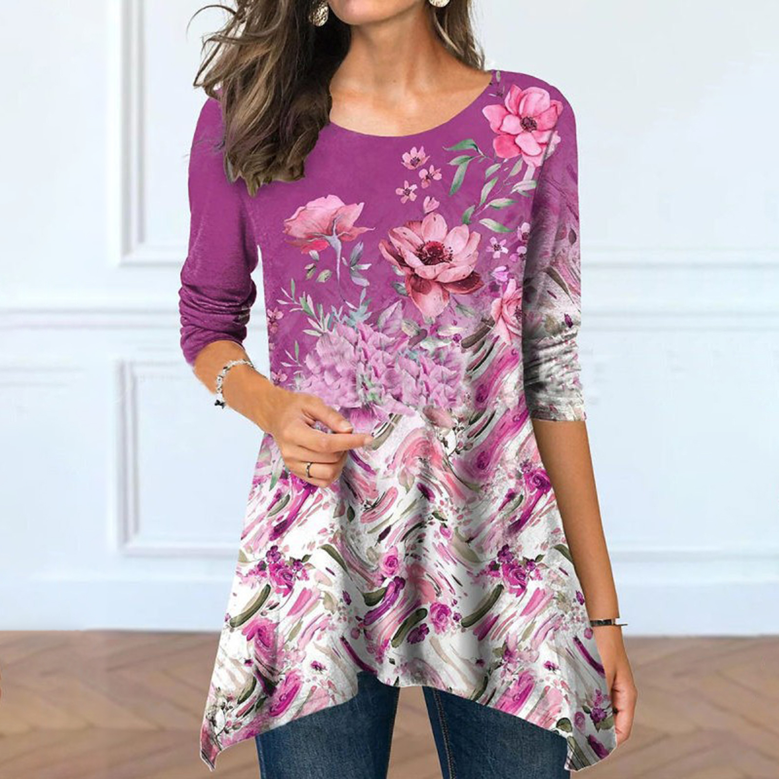 Women Autumn Tops Casual Thermal Soft Women Autumn T-shirt Commute ...