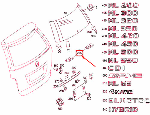 NEW MB ML W164 REAR PANEL DOOR MOULDING HANDLE SEAL A1647400578 OEM | eBay