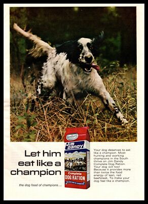 1968 Jim Dandy Dog Food English Setter "Let Him Eat Like A Champion ...