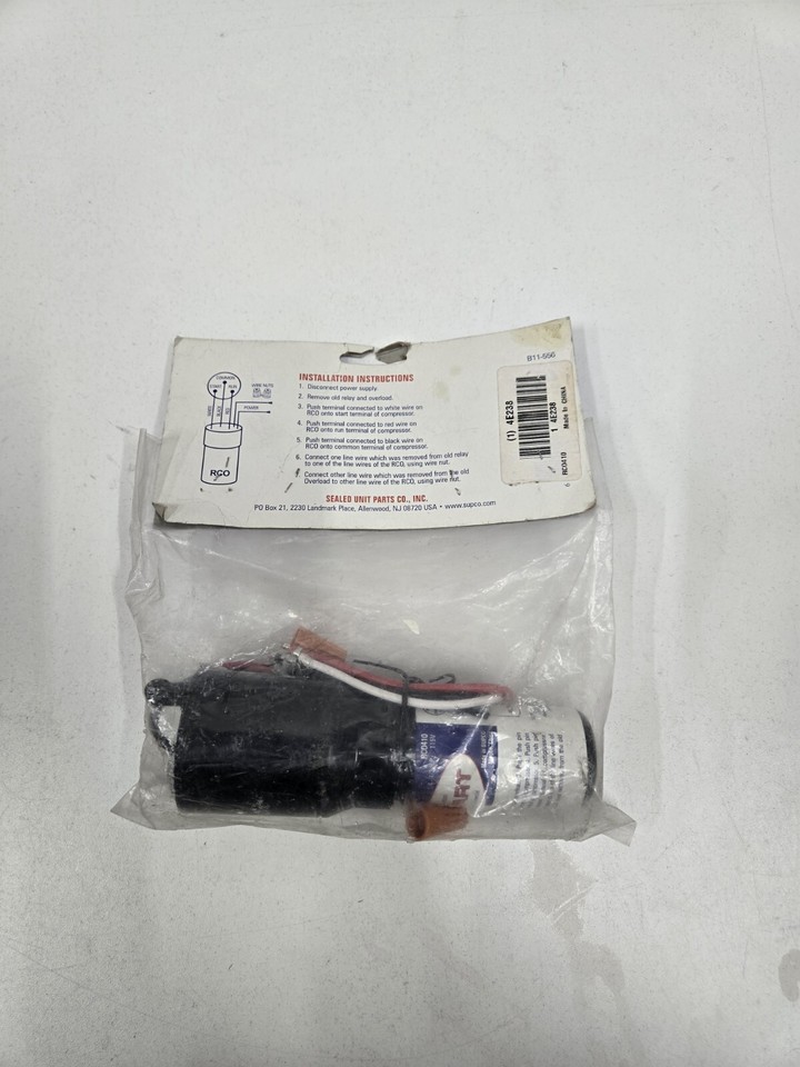 Supco RC0410 Refrigerator Relay Overload Start Run Capacitor 1/4 1/3 HP ...