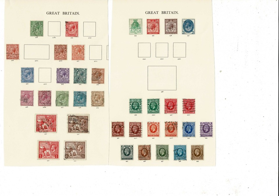 GB GV 1912+ stamps to 10s Sea Horses collection hinged on 7leaves c ...