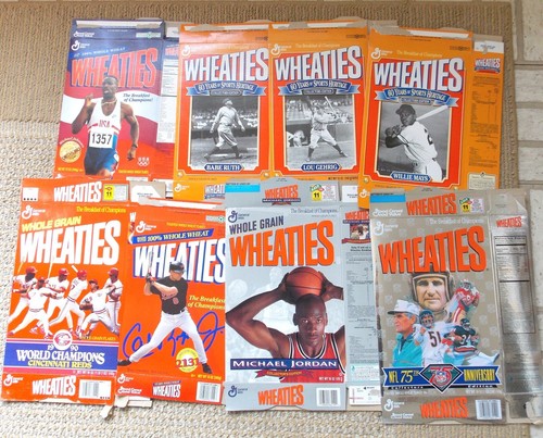 LOT OF 8 FLATTENED WHEATIES BOXES--VARIOUS SPORTS | eBay