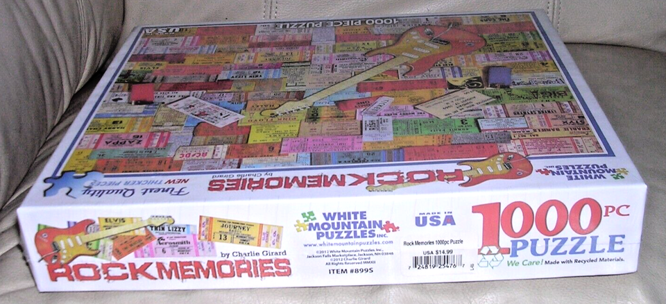 NEW 2012 HTF Rock Memories Concert Tickets 1000 Piece Puzzle Pc Pink ...