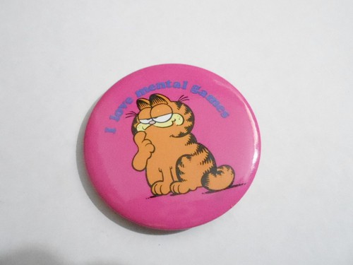 VINTAGE PROMO PINBACK BUTTON #113-145 - GARFIELD - LOVE MENTAL GAMES | eBay