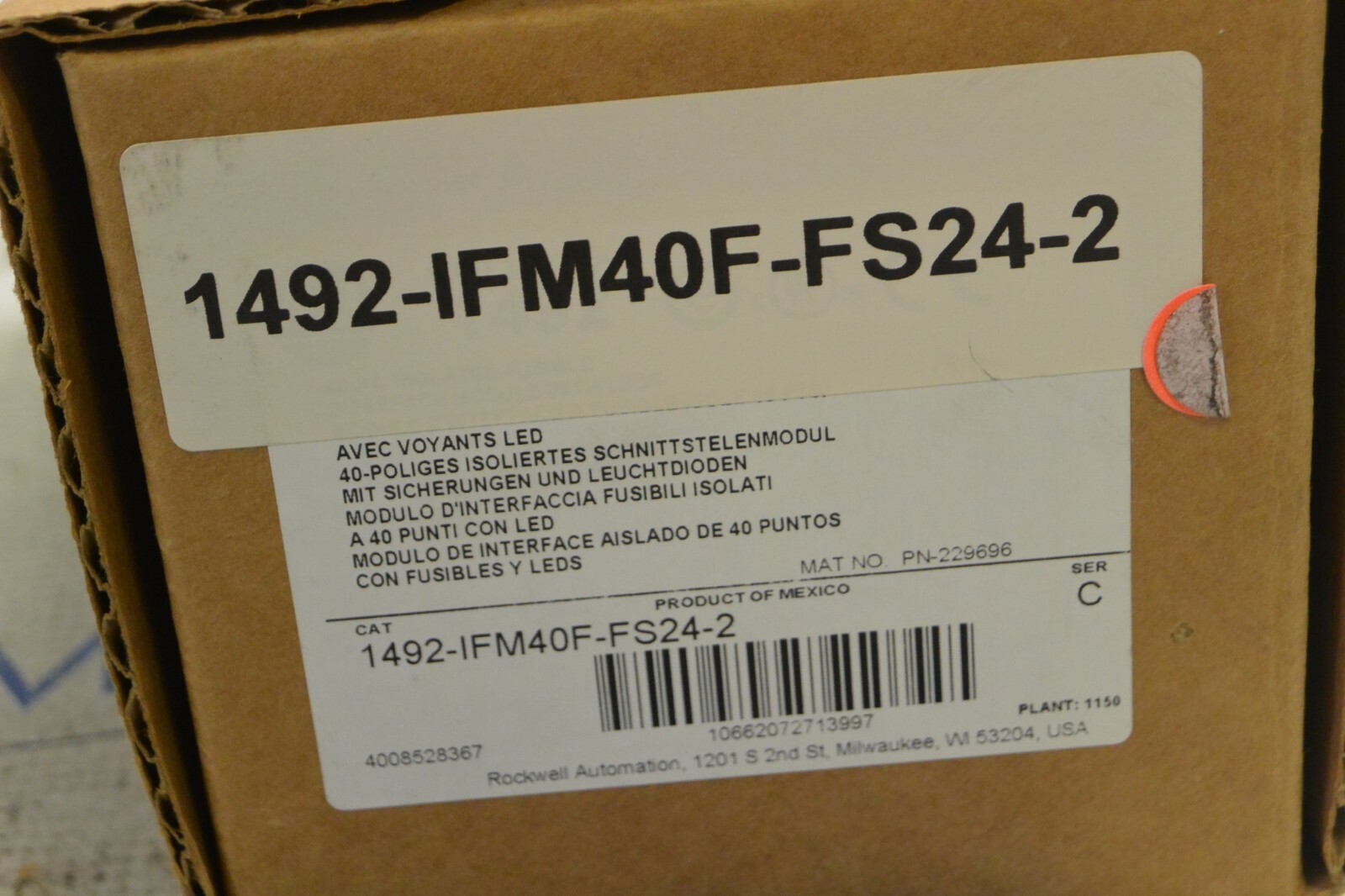 New Allen Bradley 1492-IFM40F-FS24-2 Ser C 40 Point Isolated Fusible ...