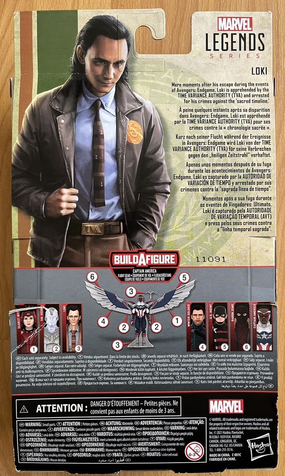 Marvel Legends Loki TVA 6” Action Figure BAF Captain America Flight ...