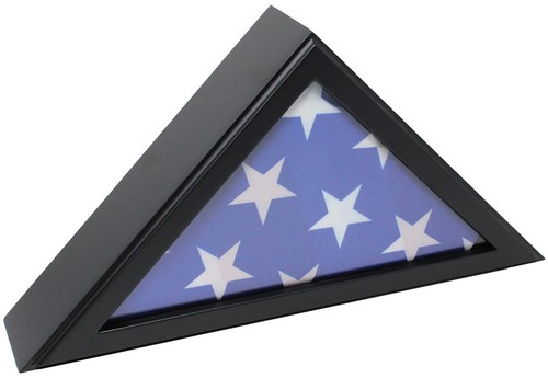 Black Display Case Wood Frame Fits 5x9.5 Folded Flag Veteran Burial Memory | eBay