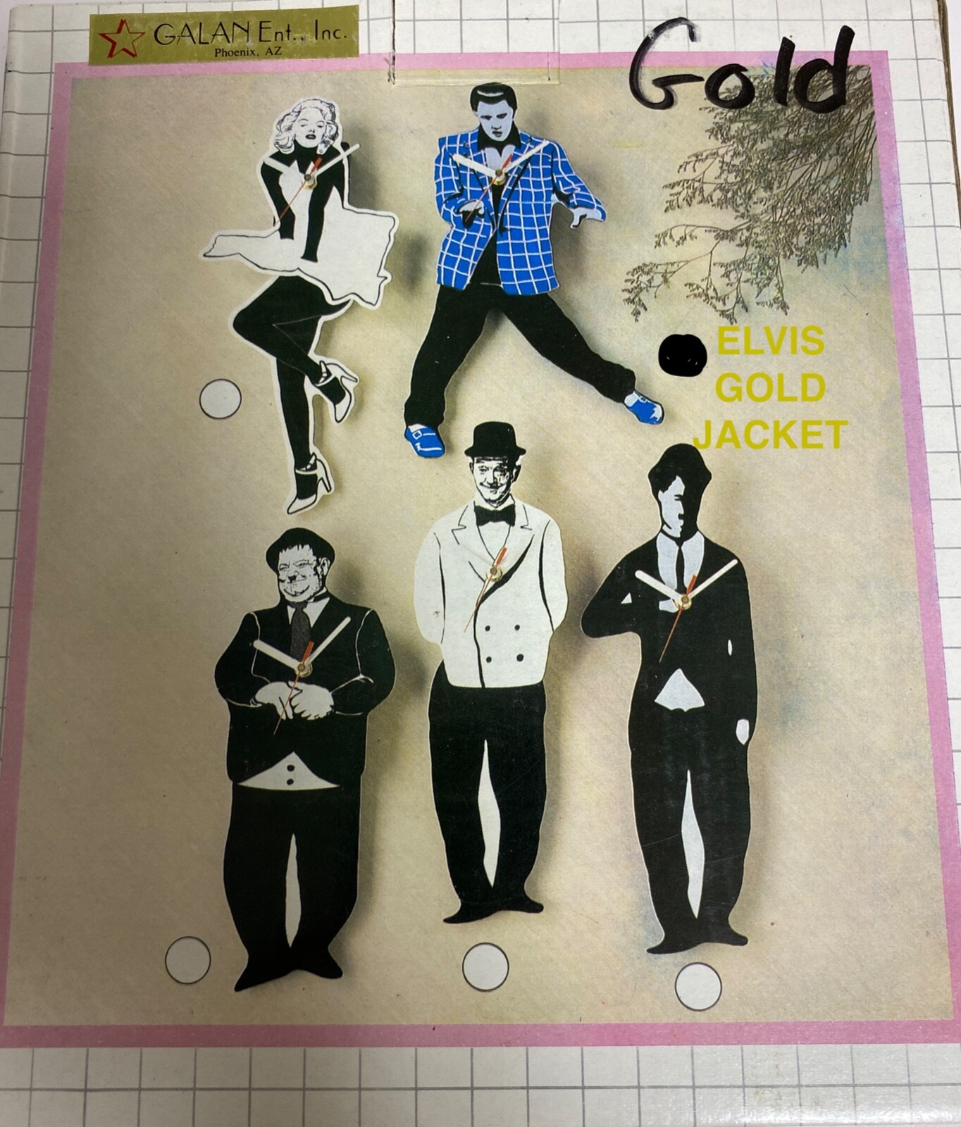 Elvis Presley Pendulum (Swinging Legs) Clock in GOLD JACKET Vintage NIB ...