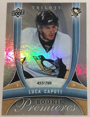 2009-10 LUCA CAPUTI UD TRILOGY ROOKIE PREMIERES RC #132 PENGUINS #453/ ...