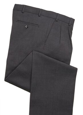 Sample Sale New Wool Polyester Blend, Mens Dress Pant - 2 Pleats - Gray ...