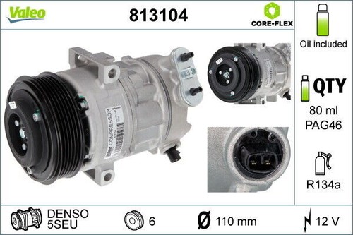 813104 VALEO Compressor, air conditioning for ALFA ROMEO,FIAT,VAUXHALL ...