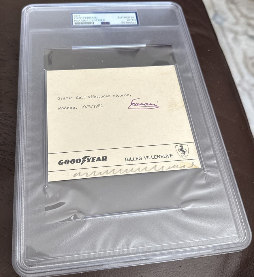 ENZO FERRARI TYPED SIGNED LETTER AUTO AUTOGRAPH FORMULA 1 VILLENUEVE ...