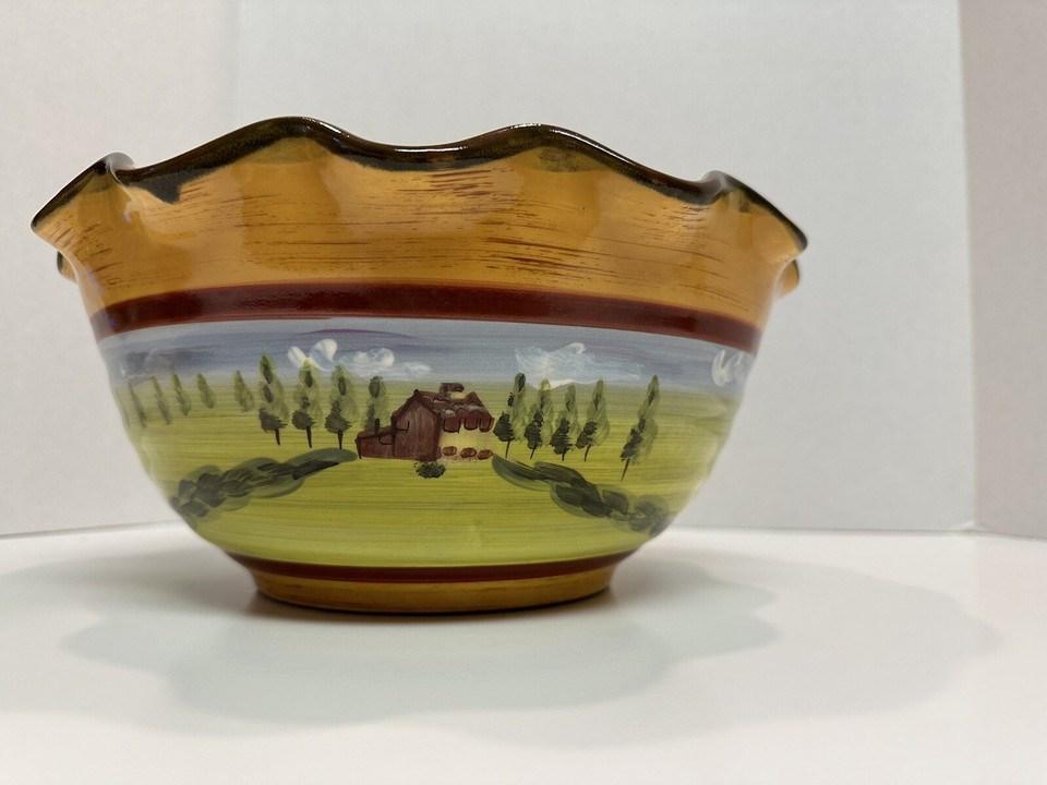 Douce Provence Romancing Provence Ruffle Serving Bowl 11" | eBay