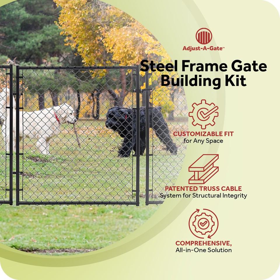 Adjust-A-Gate Fit-Right Adjustable Chain Link Gate w/Square Corner ...