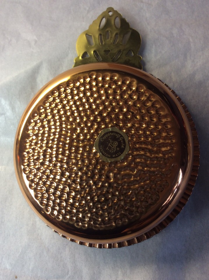 VTG COPPERCRAFT HAMMERED Copper BRASS Porringer HANDLED BOWL Glass | eBay