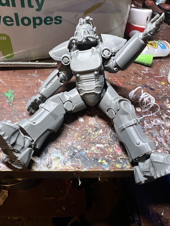 FALLOUT POWER ARMOR T51 ACTION FIGURE Articulated Paint It Yourself | eBay